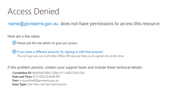 Accessing sites and files - GovTEAMS PROTECTED -Troubleshooting | The ...